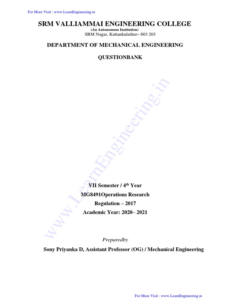 Operation Research | PDF | Linear Programming | Mathematical Optimization