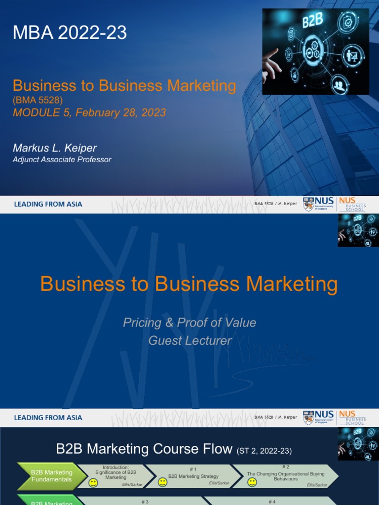 MBA B2B Marketing Module 5 Pricing | PDF | Pricing | Marketing
