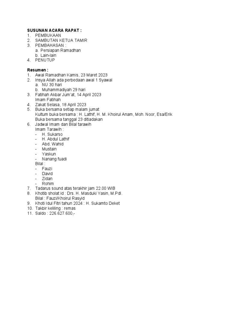 Resume Persiapan Ramadhan | PDF