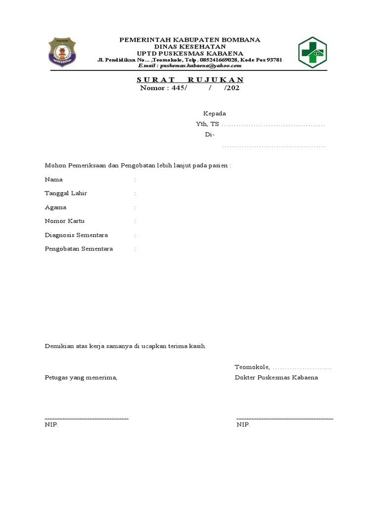 Surat Rujukan Ugd | PDF