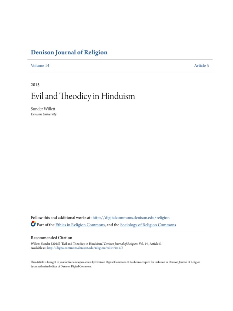 Evil and Theodicy in Hinduism PDF | PDF | Karma | Evil