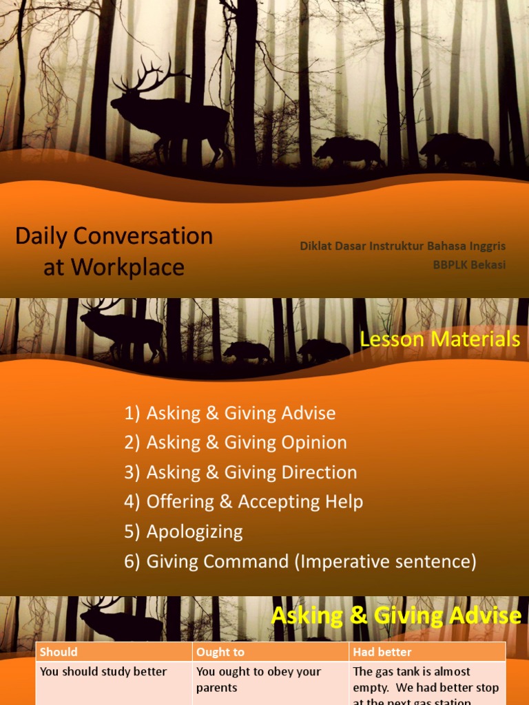 Daily Conversation at Workplace | PDF