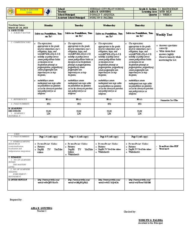 DLL MTB Mle Q3 WK6 Gavino | PDF