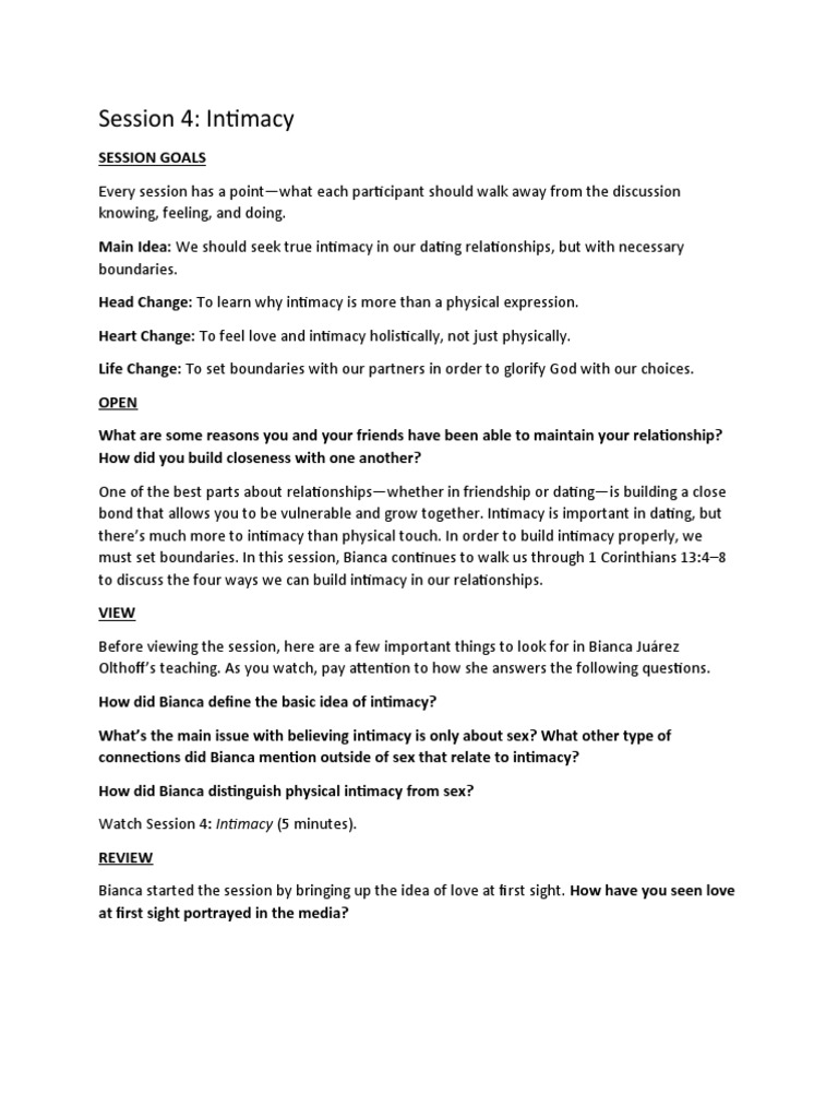 Session 4 | PDF | Intimate Relationships | Love