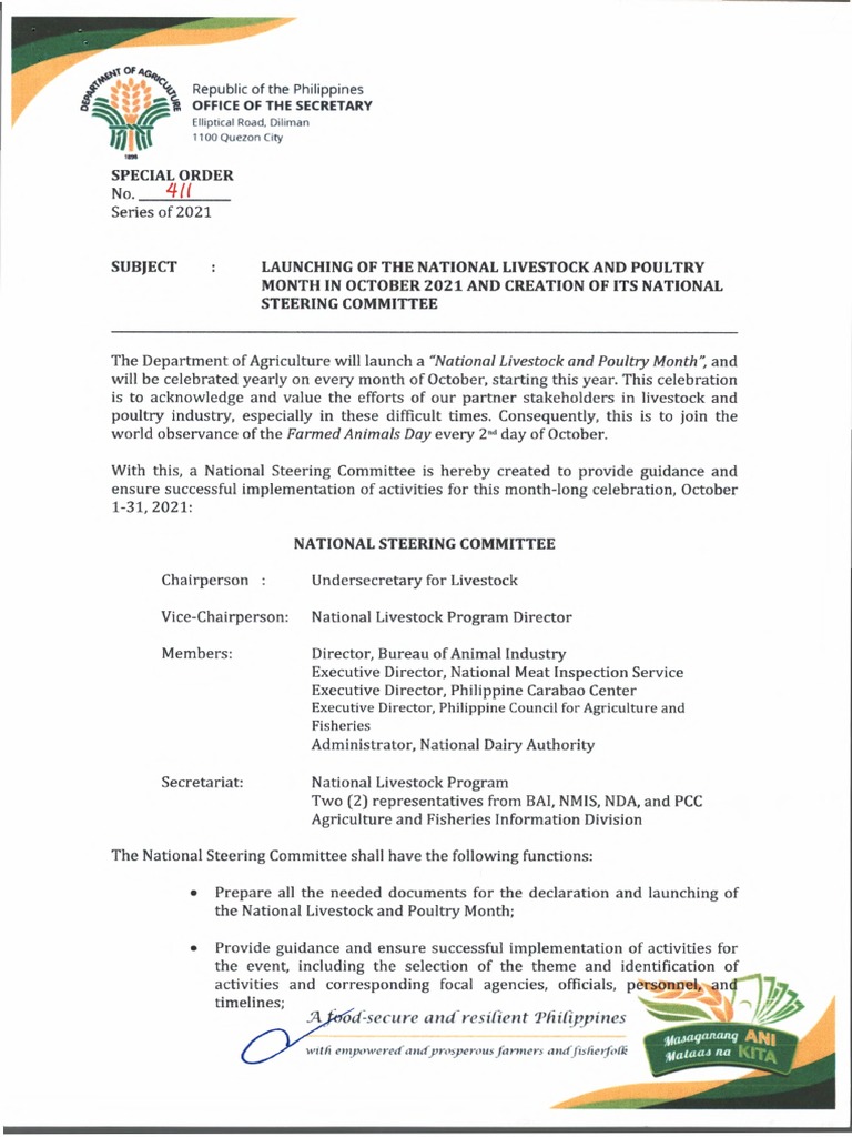 So 411-2021 S-06-21-0126 Launching of The National Livestock and Poultry Month in Oct 2021 ...