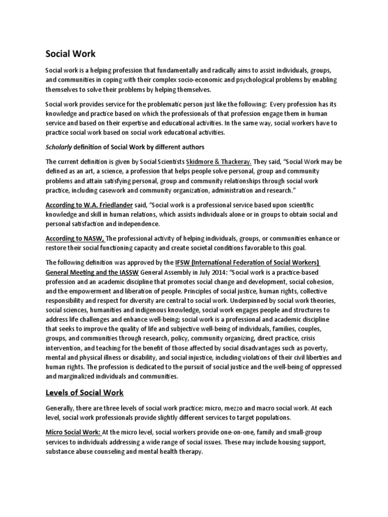 Social Work | PDF | Social Work | Quality Of Life