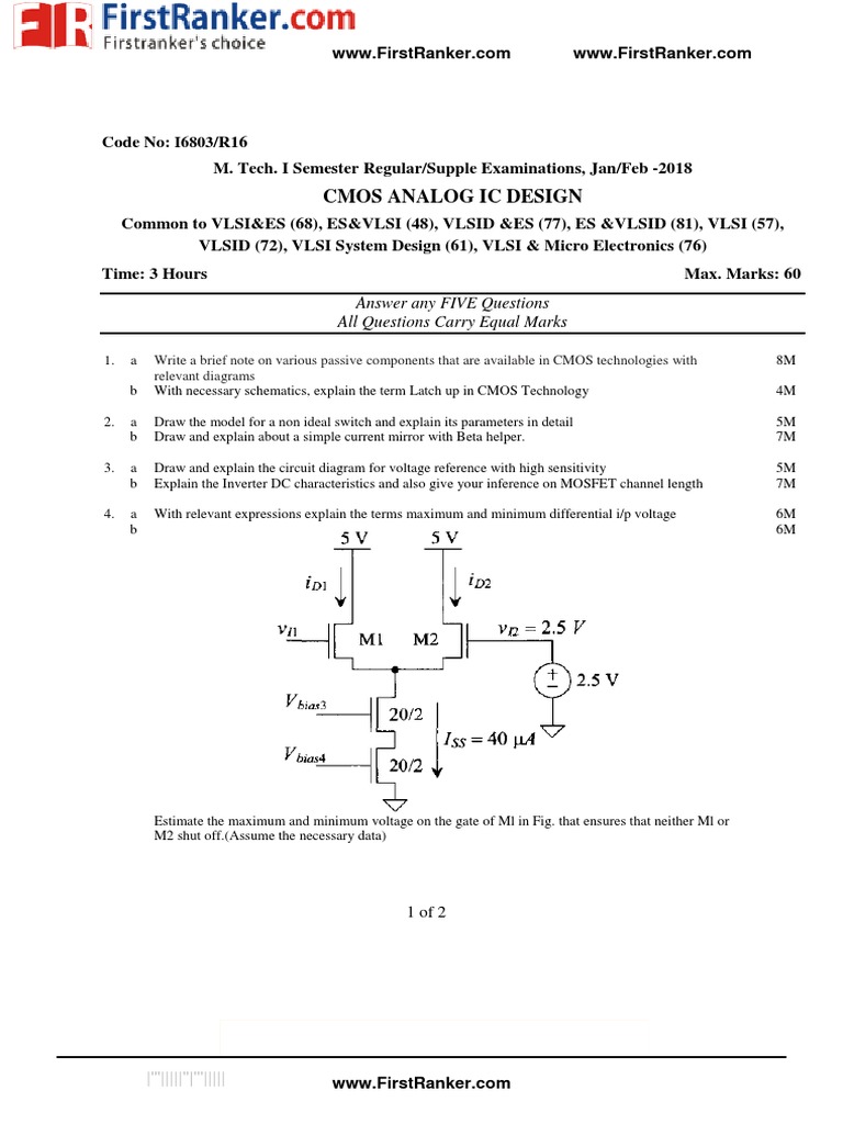 JNTUK-M Tech-2018-1st Semester-Feb-R17 R16 R15 R13-I6803022018 CMOS ...