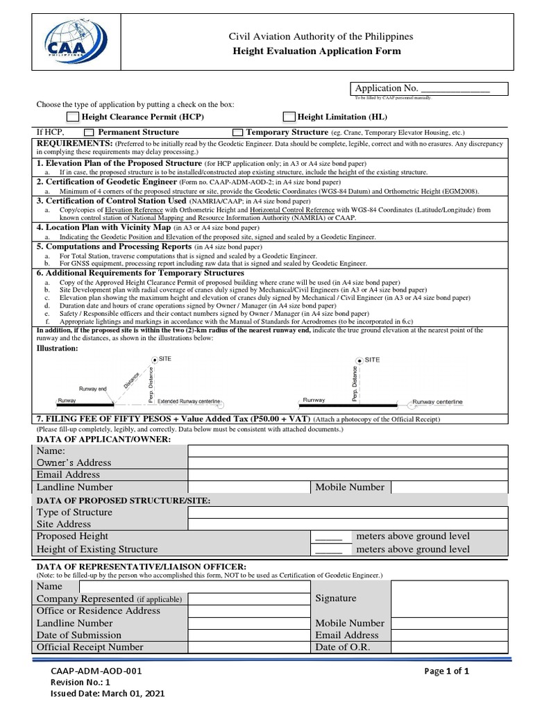Height Evaluation Application Form | PDF | Geodesy | Geographic Data And Information