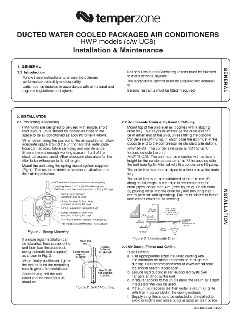 HWP CW UC8 Generic IM 0422 PDF | PDF | Thermostat | Air Conditioning