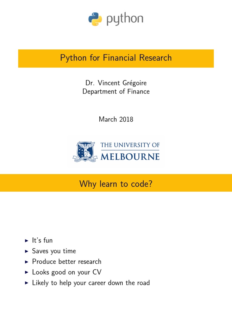 Python Workshop March 2018 | PDF | Python (Programming Language) | Matlab