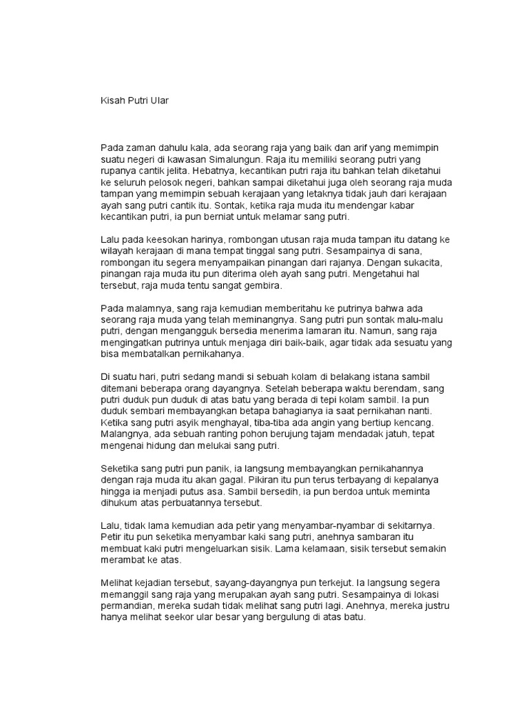 Kisah Putri Ular | PDF | Sejarah