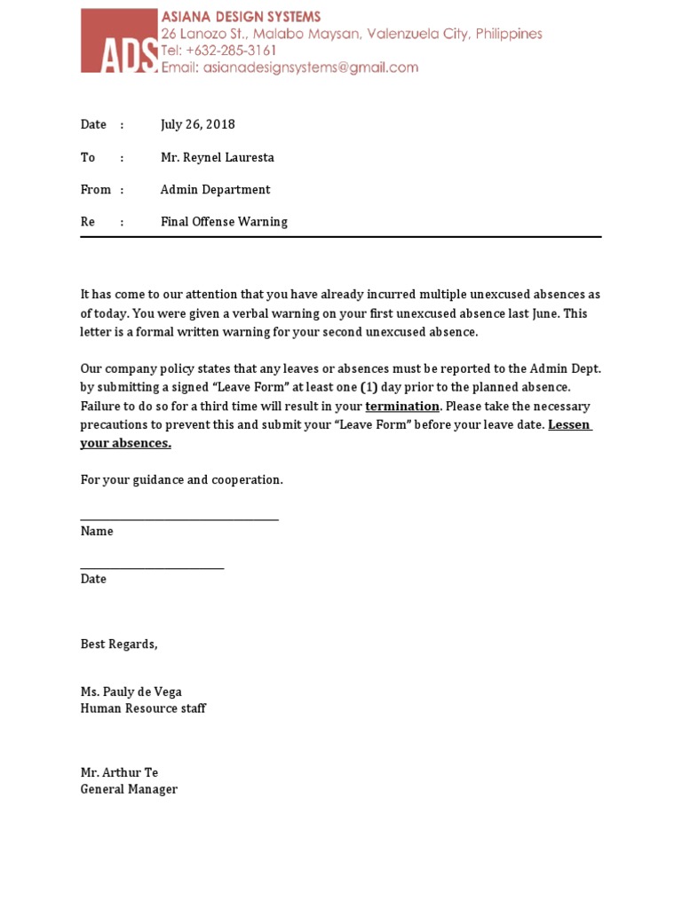 Final Warning Letter | PDF