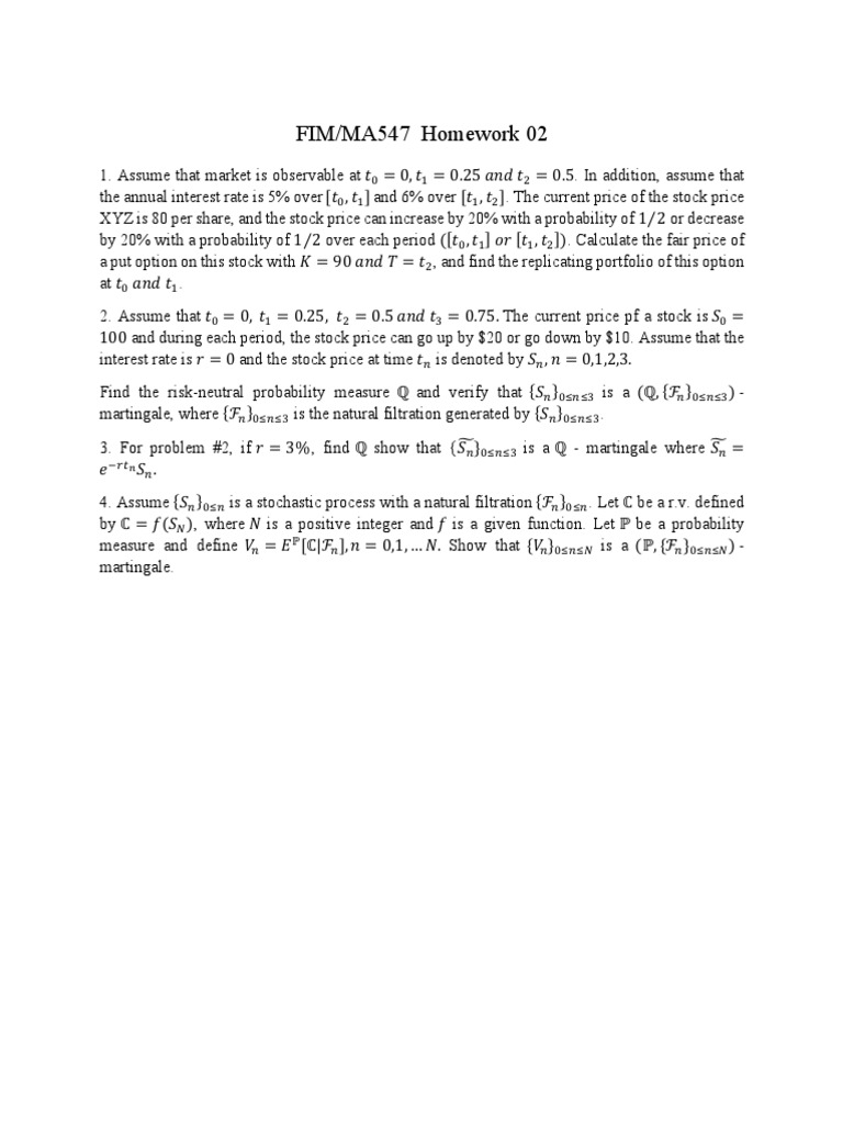 Fim547 HW02 PDF | PDF