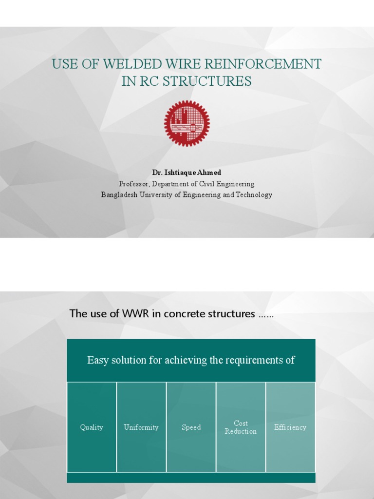 Welded Wire Reinforcement in RC Structures | PDF | Strength Of ...
