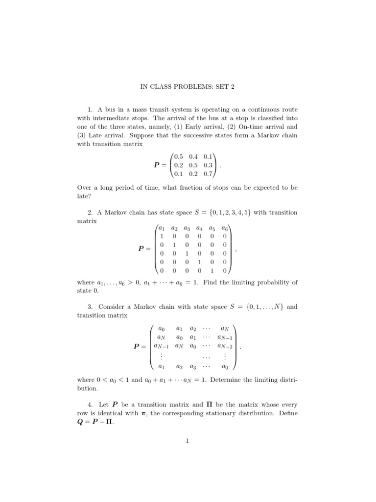 Classproblem2 PDF | Download Free PDF | Markov Chain | Mathematical Objects