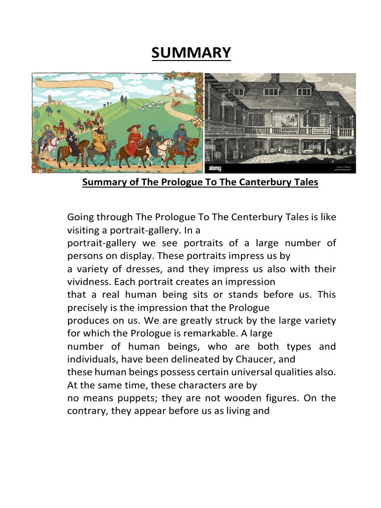 Document (Summary) | PDF | The Canterbury Tales | Monk