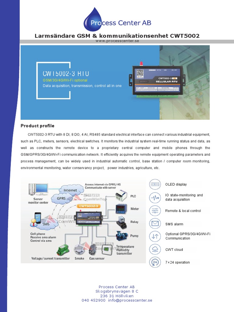 CWT5002 - 4G Iot GSM Rtu Module PDF | PDF