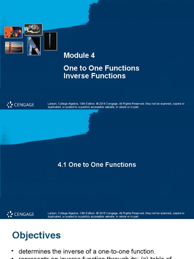 4.1 - One To One Inverse - Functions Introduction | PDF | Function (Mathematics) | Mathematical ...