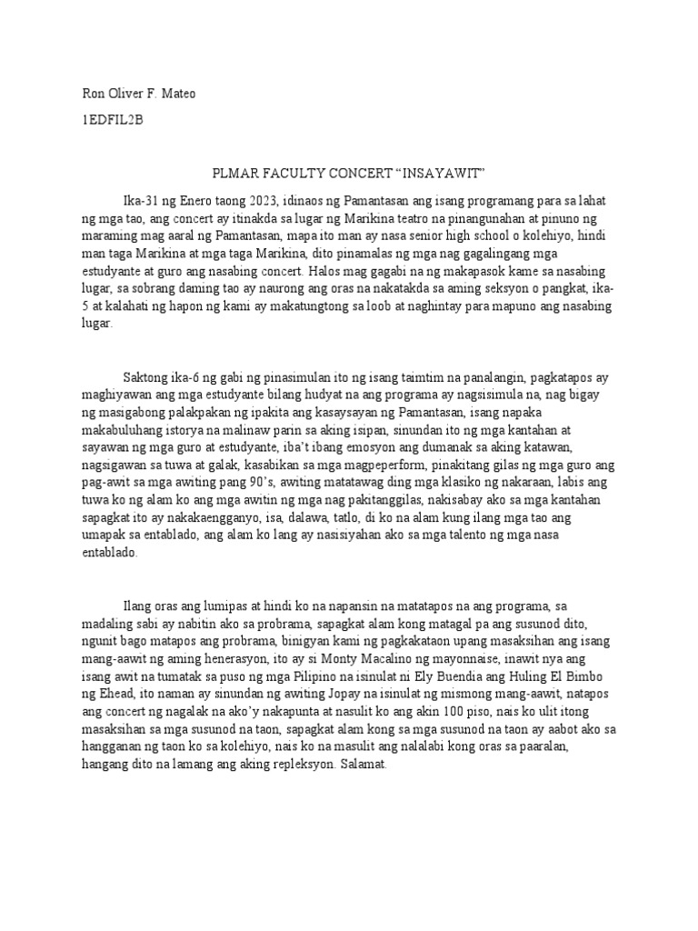 Mateo, Ron Oliver - REPLEKSYON | PDF