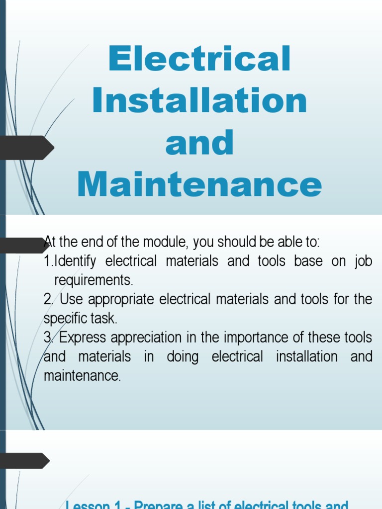 Week 1 EIM | PDF | Electrical Wiring | Wire