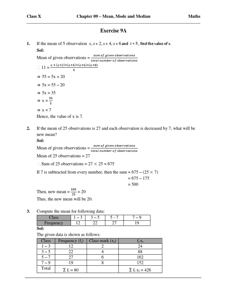 Chapter 9 - Mean | PDF | Mean | Median