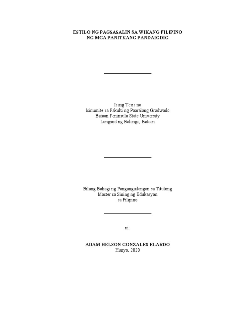 Estilo NG Pagsasalin-Adam Elardo | PDF