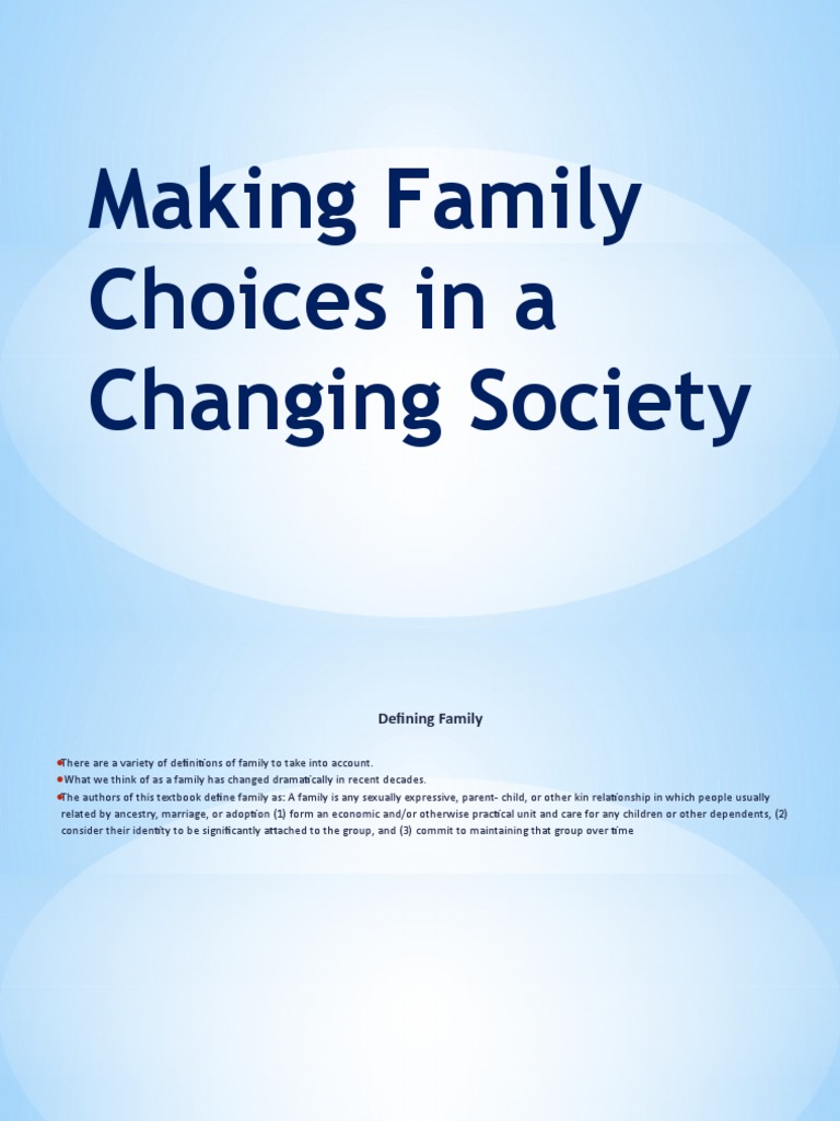 Lesson 1 Making Family Choices in A Changing Society | Download Free ...
