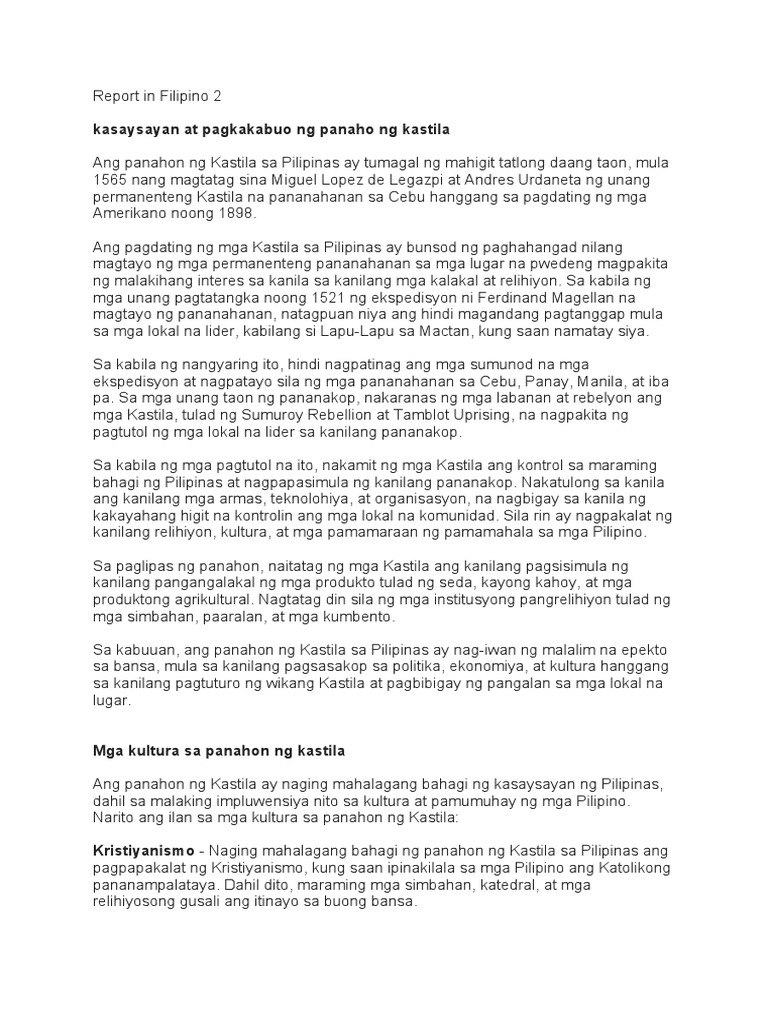 Report in Filipino 2 | PDF