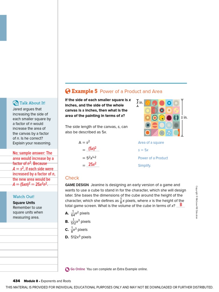 Algebra1-L8.1-Example 5 | PDF | Area | Metrology