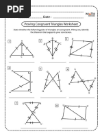 Congruent Triangles Word Problems Worksheet | PDF