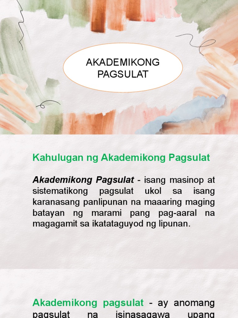 Akademikong Pagsulat | PDF