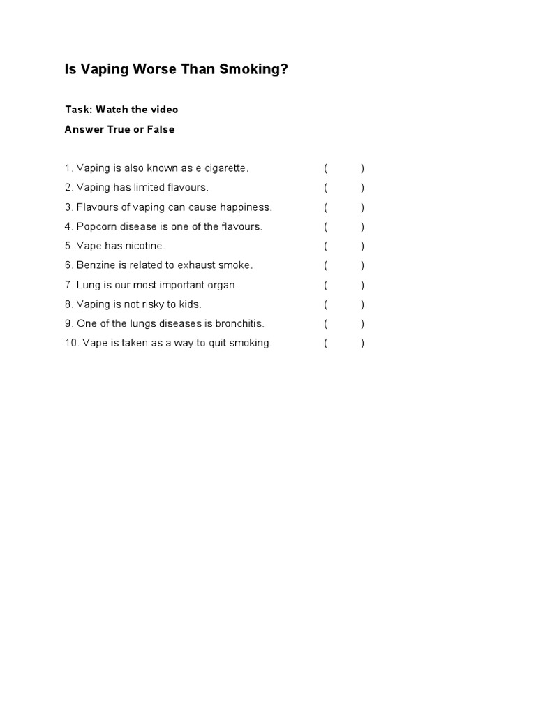 Is Vaping Worse Than Smoking | PDF