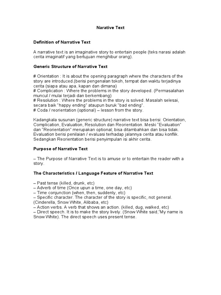 Narative Text | PDF | Linguistic Morphology | Language Mechanics