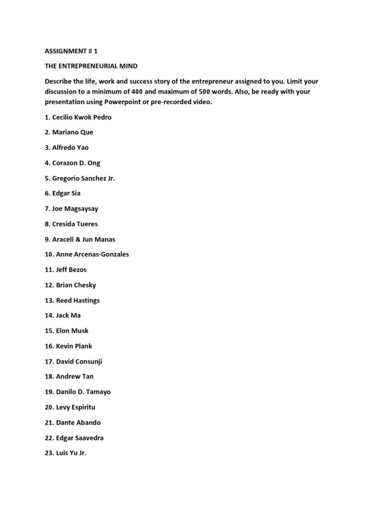 ASSIGNMENT1 Entrep 2022 | PDF
