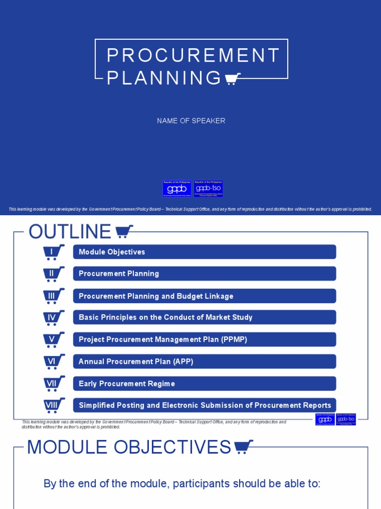 Procurement Planning: Name of Speaker | PDF | Specification (Technical Standard) | Procurement