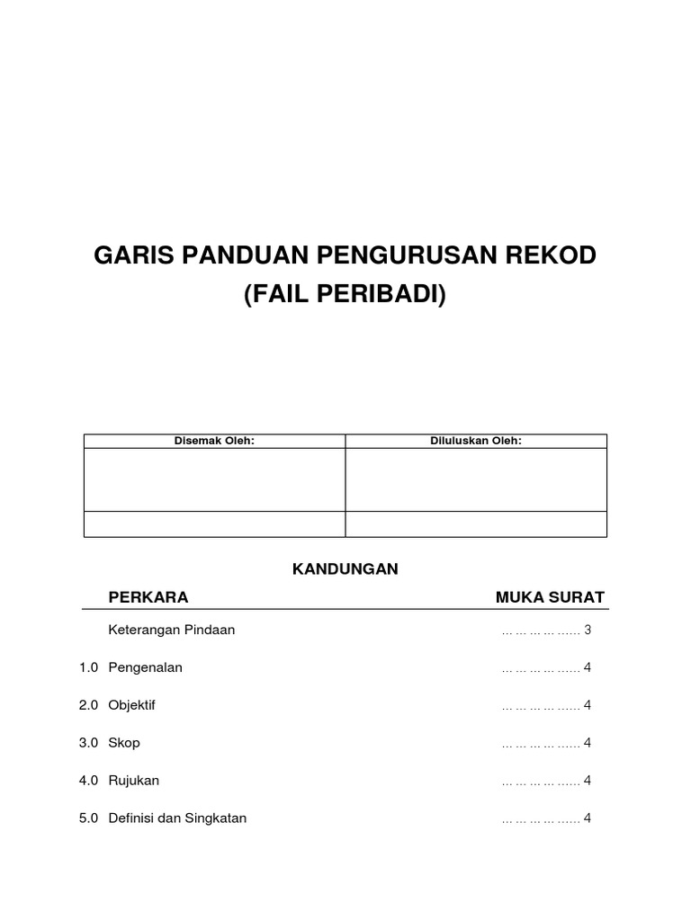 Garis Panduan - Pengurusan Rekod | PDF