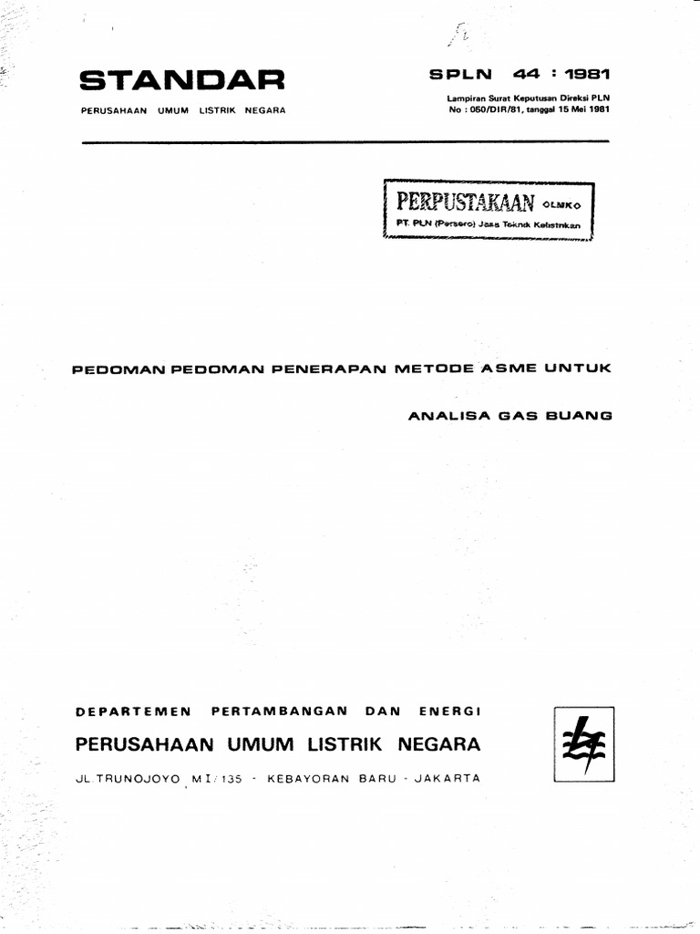 SPLN 44 - 1981 | PDF