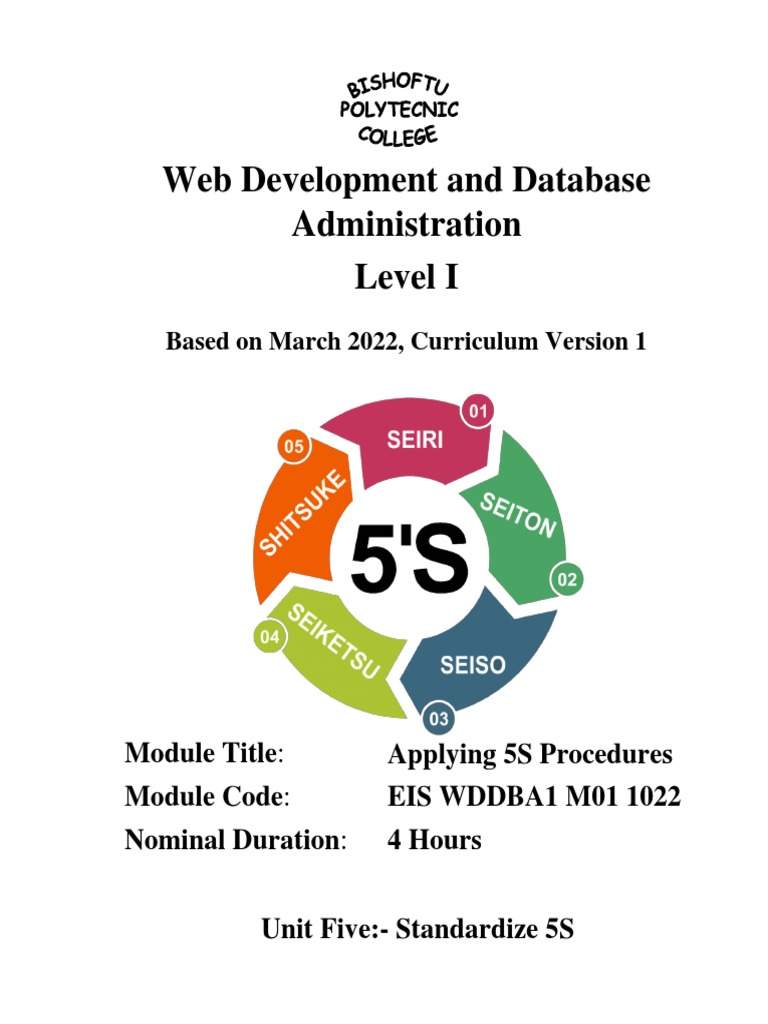 5 Unit Five Standardize 5S | PDF | Screw | Tools