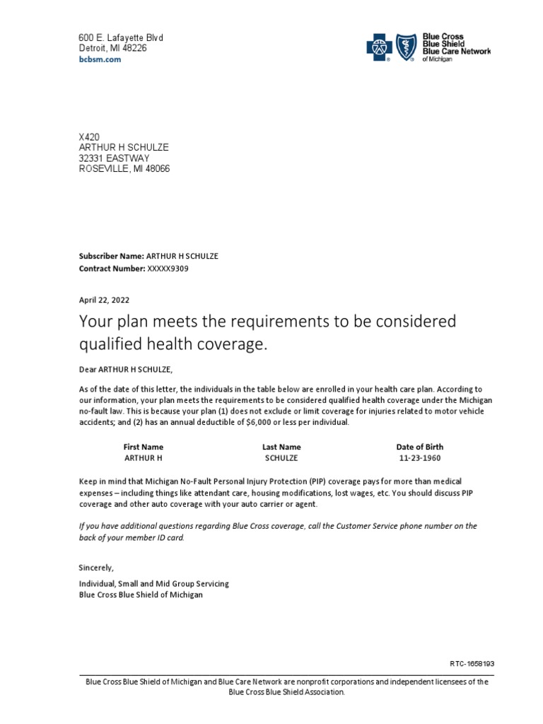 COB Auto No Fault QHC Meet - RTC-1658193 PDF | PDF