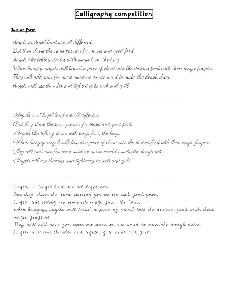 Calligraphy Competition Details | PDF