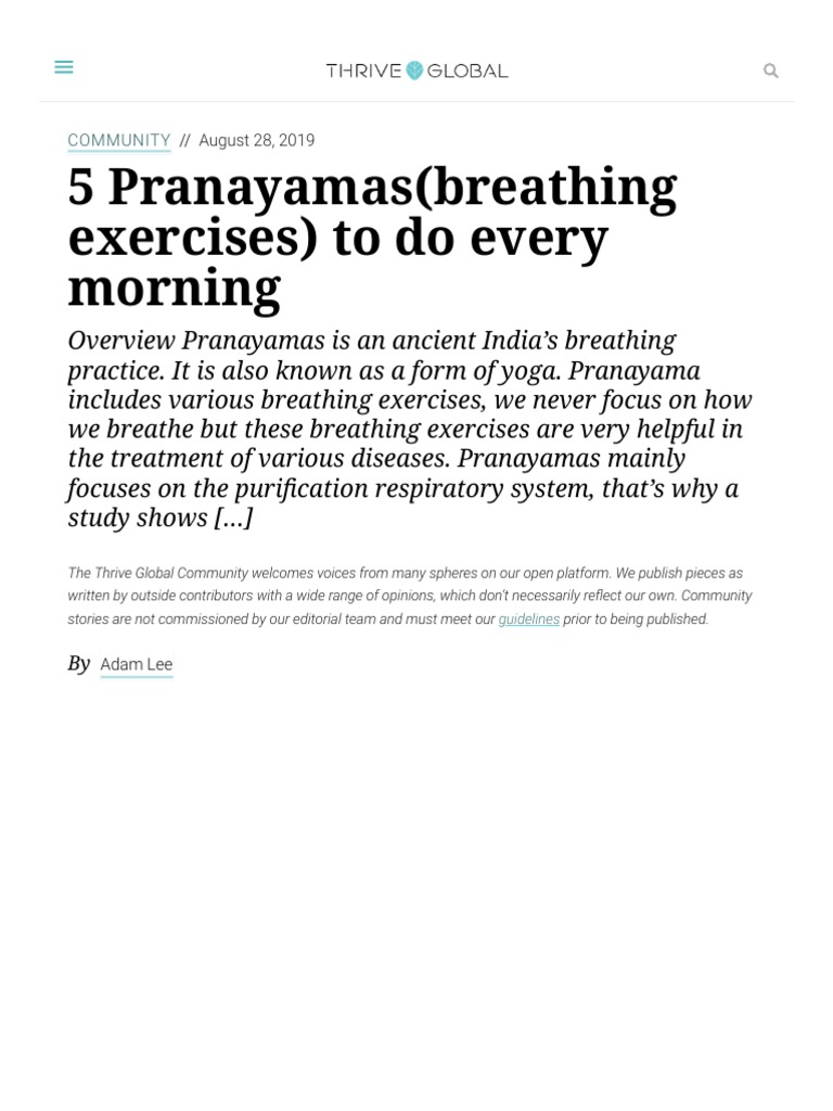 Morning Pranayama Guide | PDF | Breathing | Exhalation