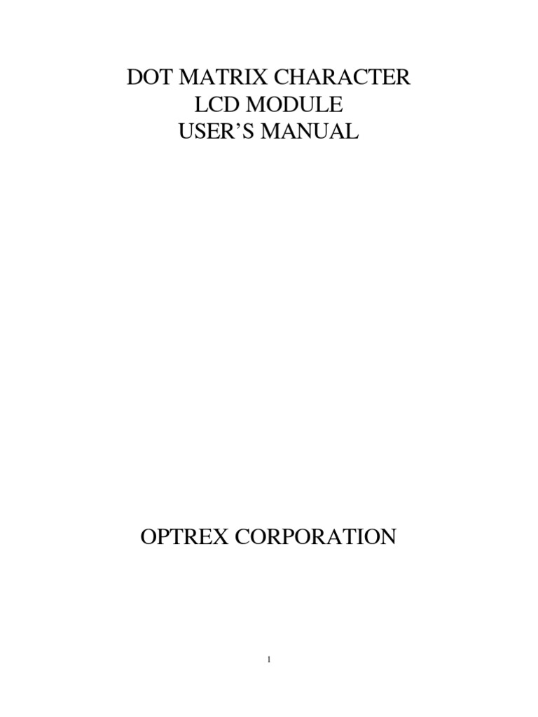 Dot Matrix Character LCD Module User'S Manual | PDF
