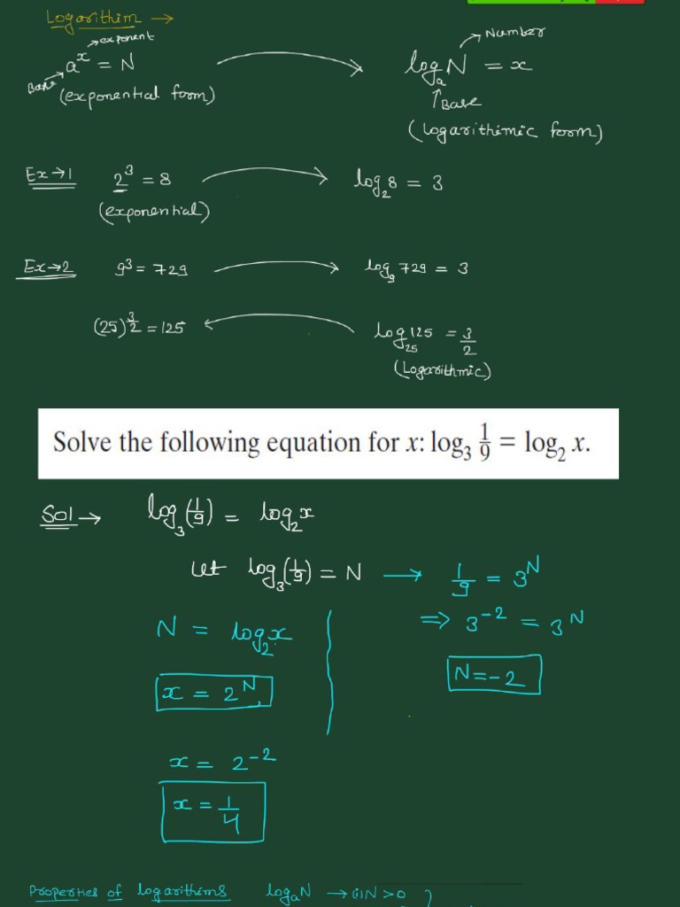 Logarithim Lec 1 | PDF