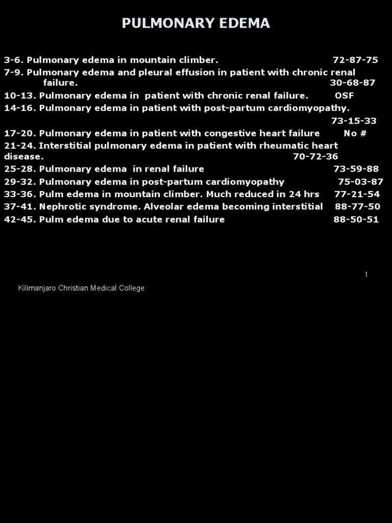 Pulmonary Edema | PDF
