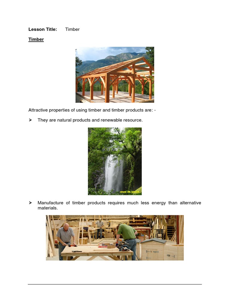 Lecture 9 Timber | PDF | Wood | Lumber