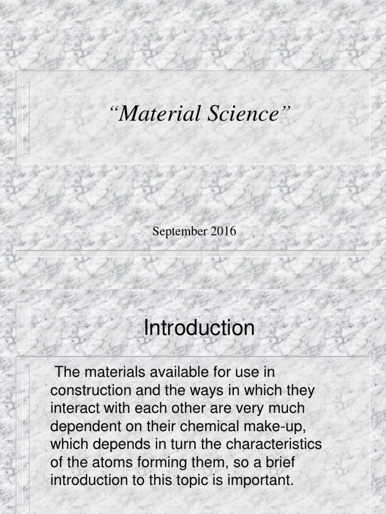 Lecture 1 Material Science | PDF | Chemical Bond | Atoms Lecture 1 Material Science | PDF | Chemical Bond | Atoms
