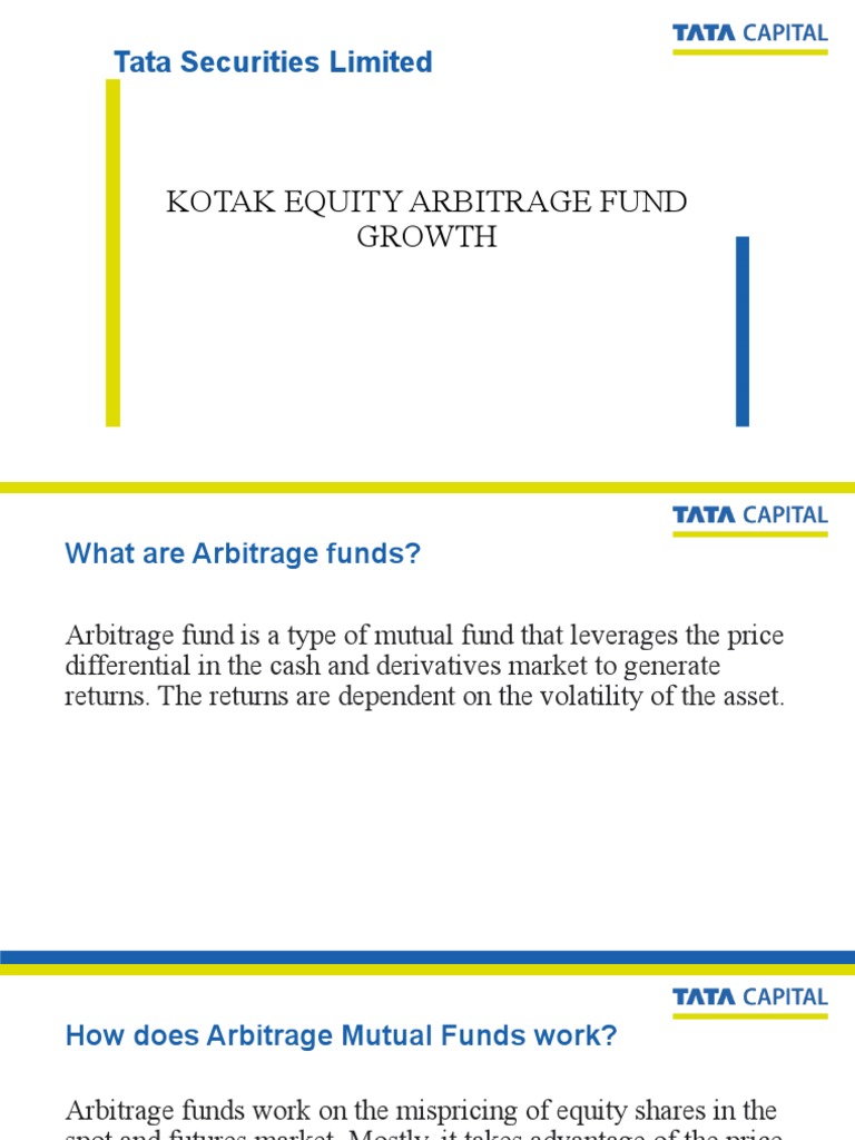 Kotak Equity Arbitrage Fund Growth: Tata Securities Limited | PDF | Law
