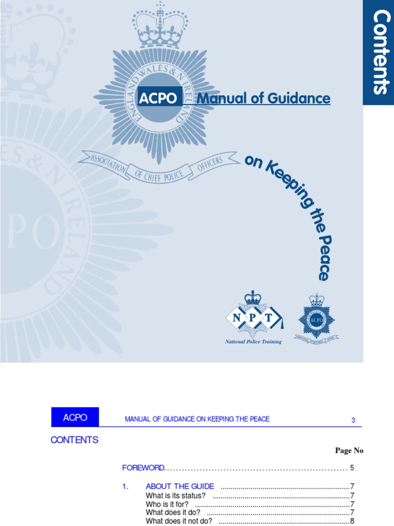 ACPO Manual of Guidance On Keeping The Peace | PDF | European ...