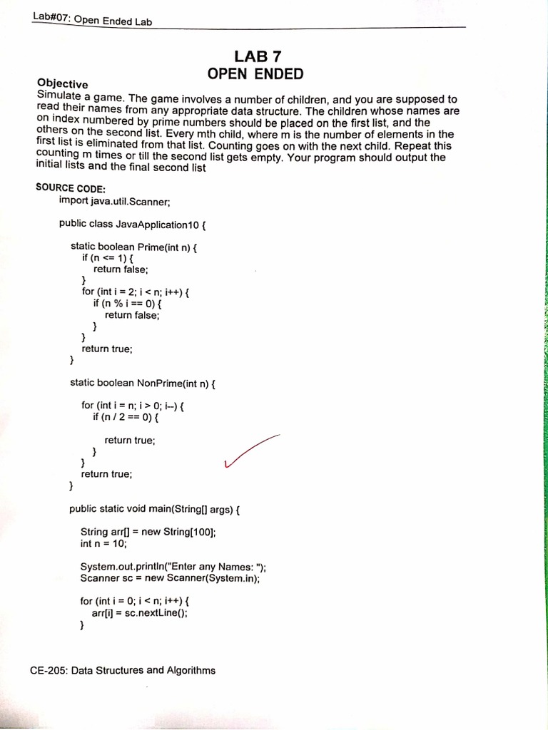 Open Ended Lab DSA | PDF