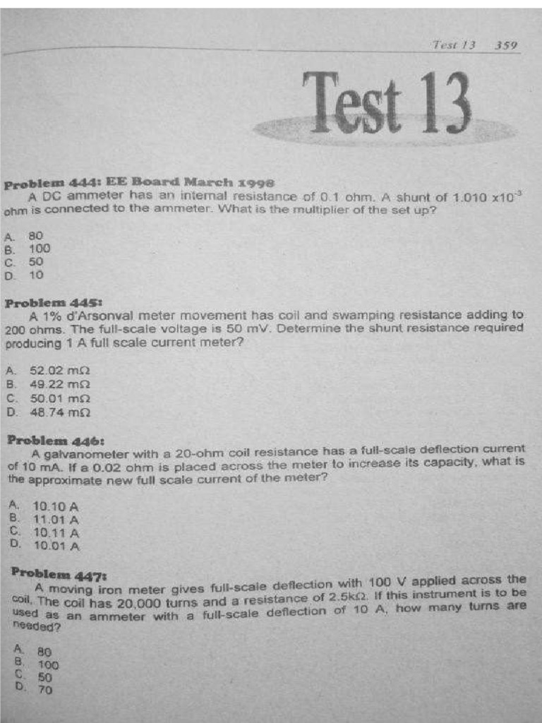 Instrumentation Ee Board Questions | PDF